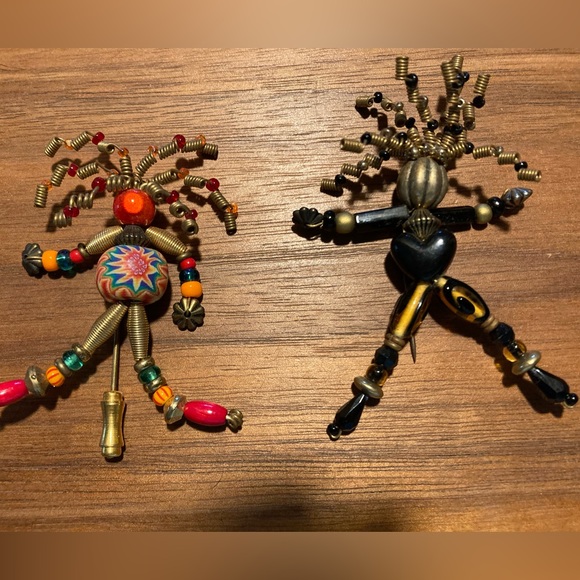 Jewelry | 2 African Folk Art Pins | Poshmark